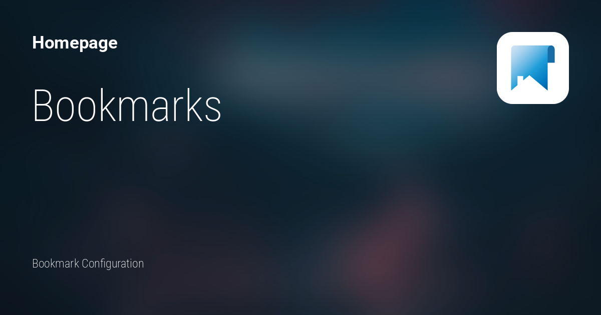 Bookmarks - Homepage