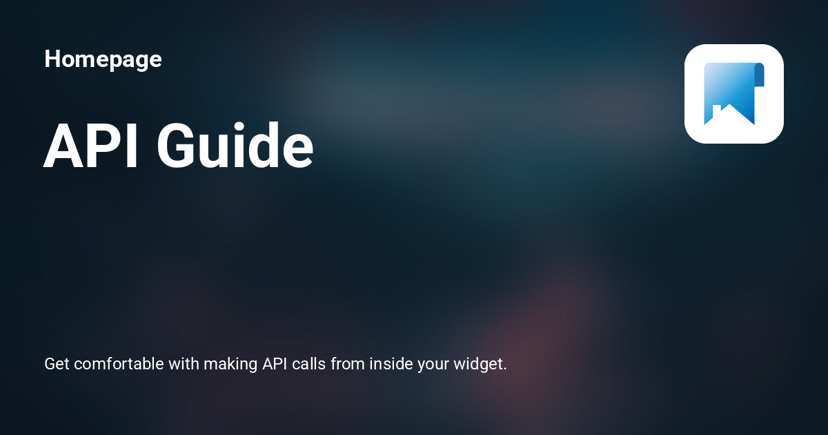 API Guide - Homepage