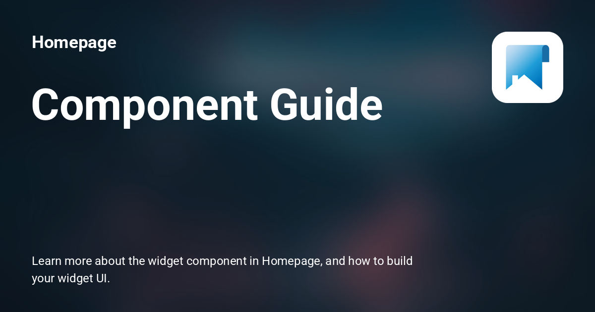 Component Guide - Homepage