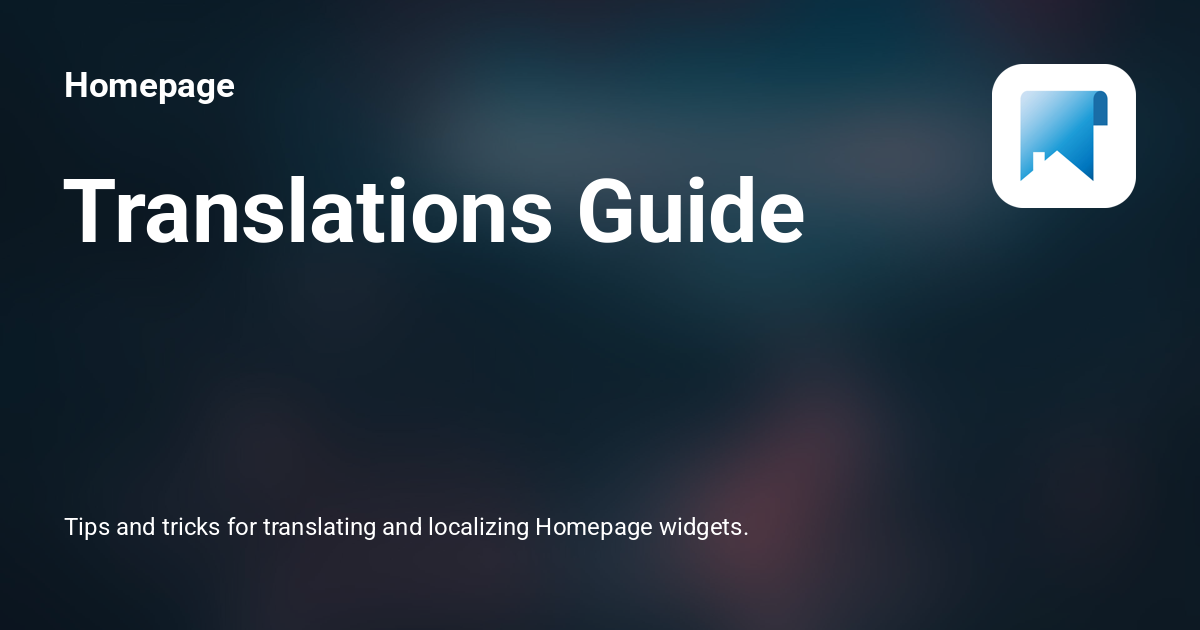 Translations Guide - Homepage