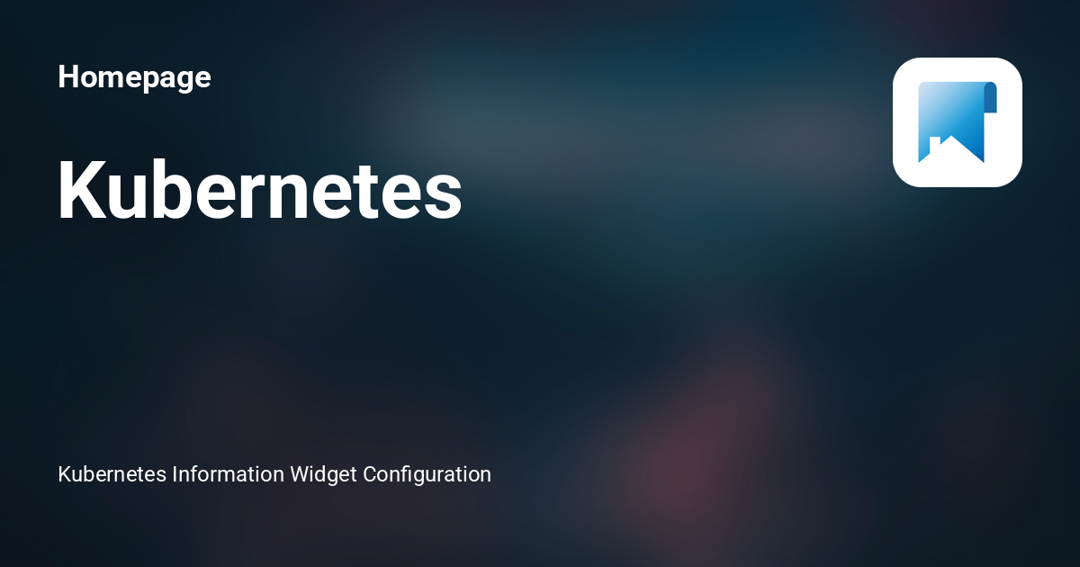 Kubernetes - Homepage