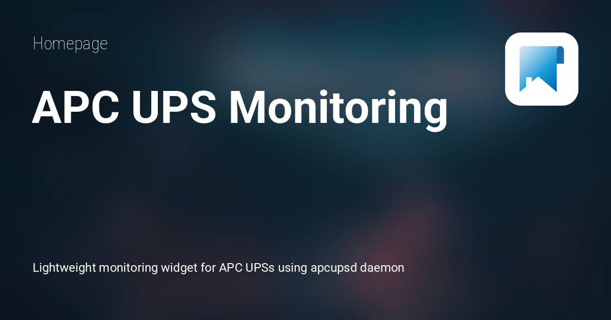 APC UPS Monitoring - Homepage