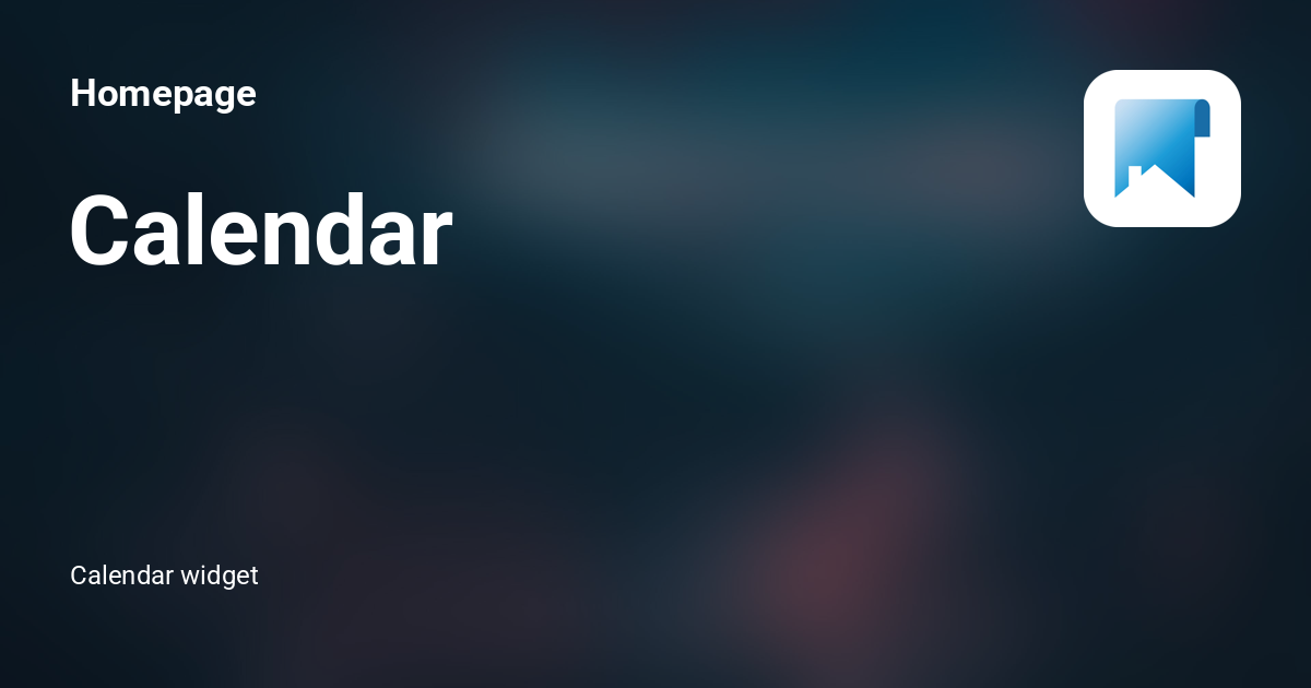 Calendar - Homepage