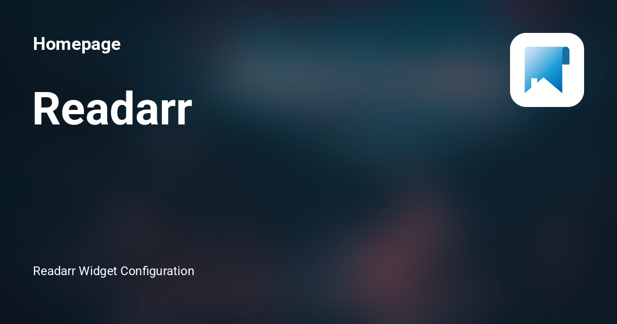 Readarr - Homepage