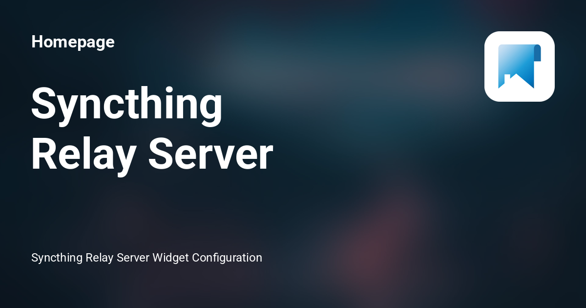 Syncthing Relay Server - Homepage